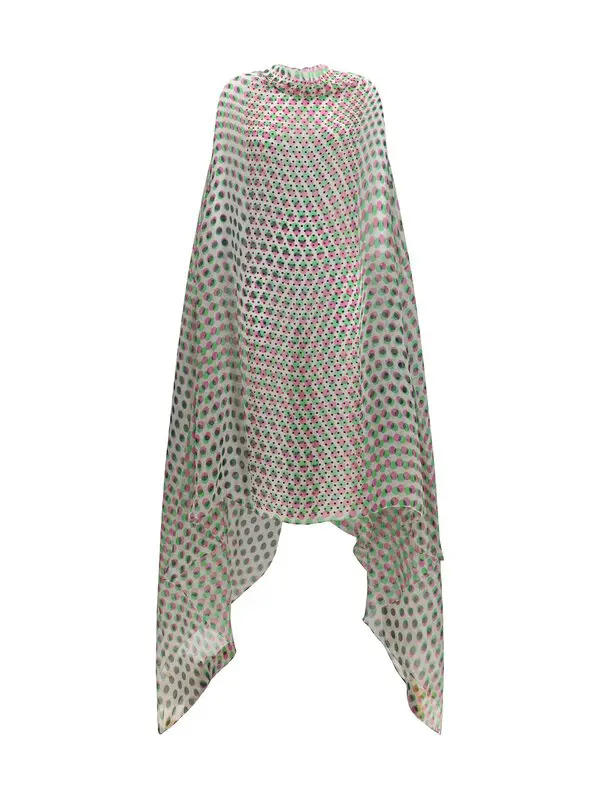 Dries Van Noten Polka-dot Cape Dress - Multicolor