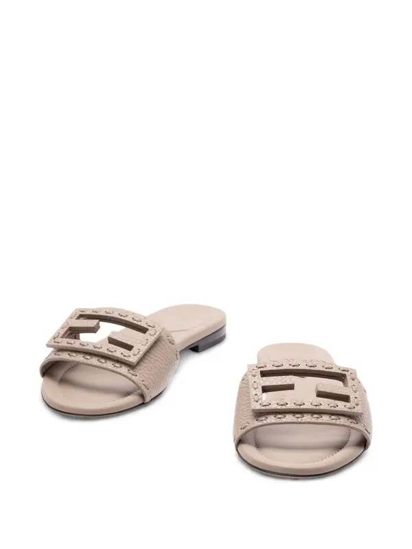 Fendi Baguette Leather Slides - Multicolor