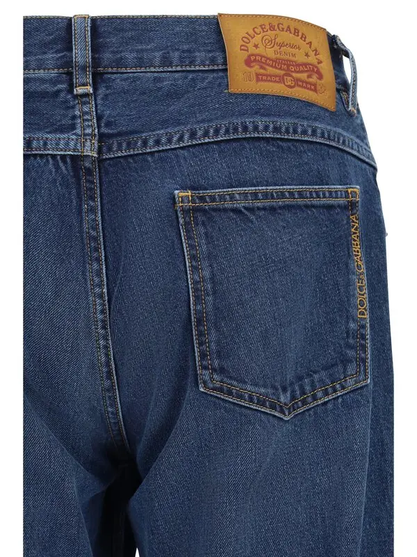 Dolce & Gabbana Embroidered Logo Denim Jeans