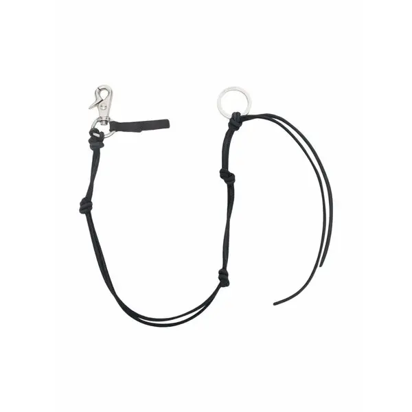 Our Legacy Leather Keyring Chain With Silver-tone Hardware - Black