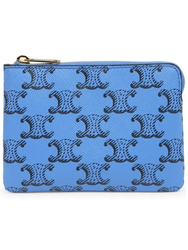 Celine Triomphe Canvas Pouch - Blue