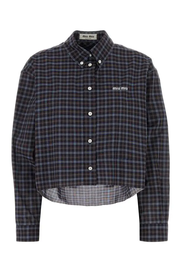 Miu Miu Embroidered Poplin Shirt - Multicolor
