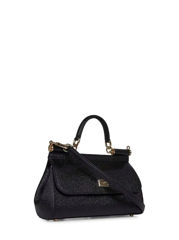Dolce & Gabbana Black Dauphine Calf Leather Handbag - Multicolor
