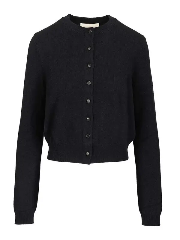 LISA YANG Karia Crew Neck Cashmere Cardigan - Blue