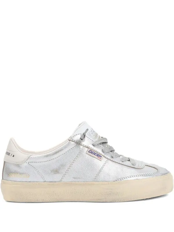 GOLDEN GOOSE Silver-tone Lace-up Sneakers - Multicolor