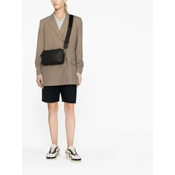 Fendi Embossed Logo Calf Leather Satchel