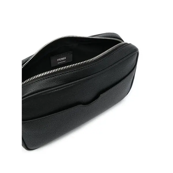 Fendi Embossed Logo Calf Leather Satchel