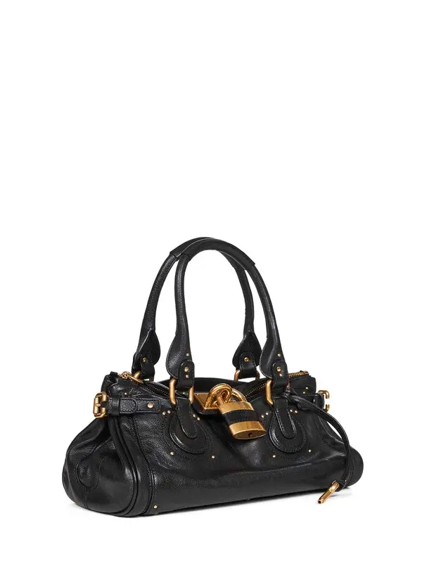 Chloé Black Paddington Shoulder Bag With Studs - Multicolor
