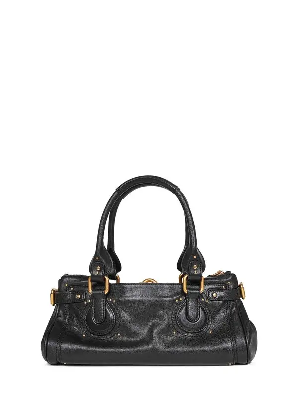 Chloé Black Paddington Shoulder Bag With Studs - Multicolor