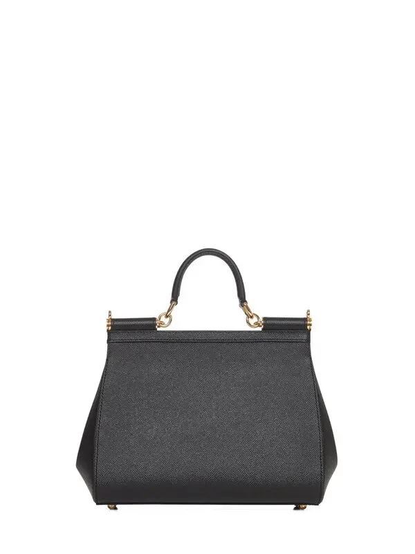 Dolce & Gabbana Black Dauphine Leather Sicily Handbag - Multicolor