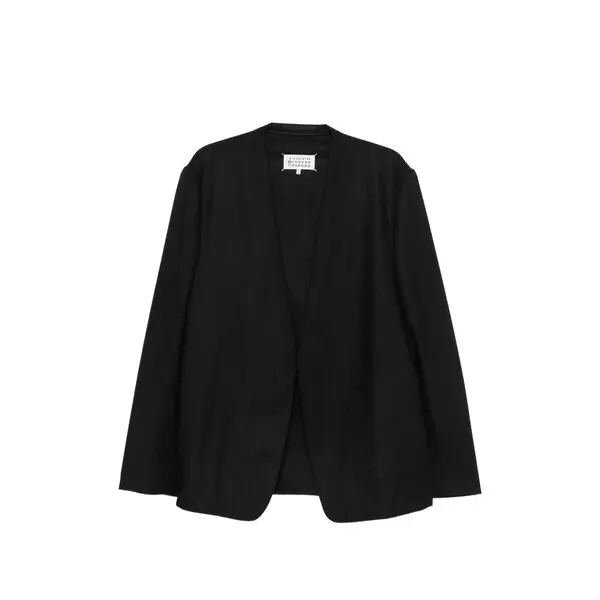MAISON MARGIELA Logo Print Cotton Hoodie - Black