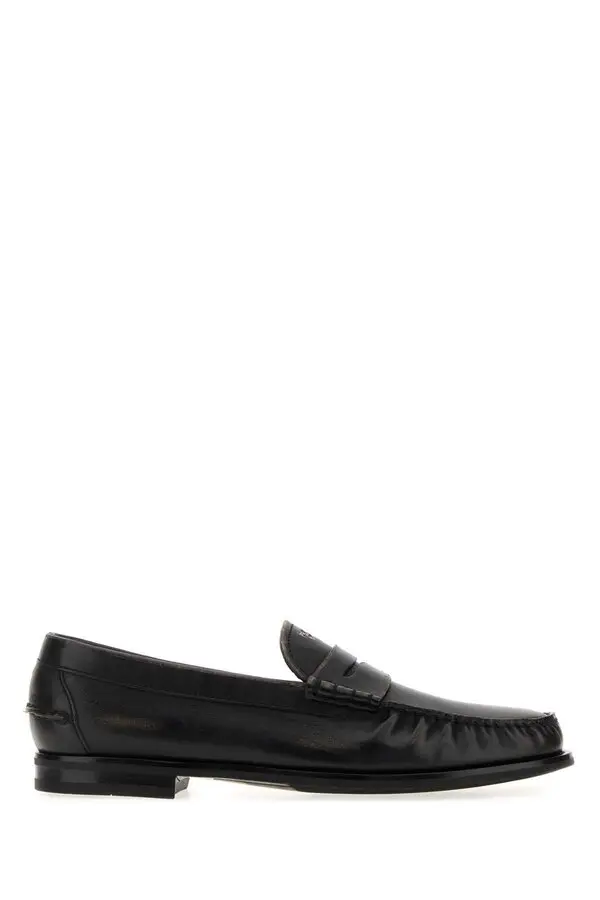 Prada Leather Loafers - Black