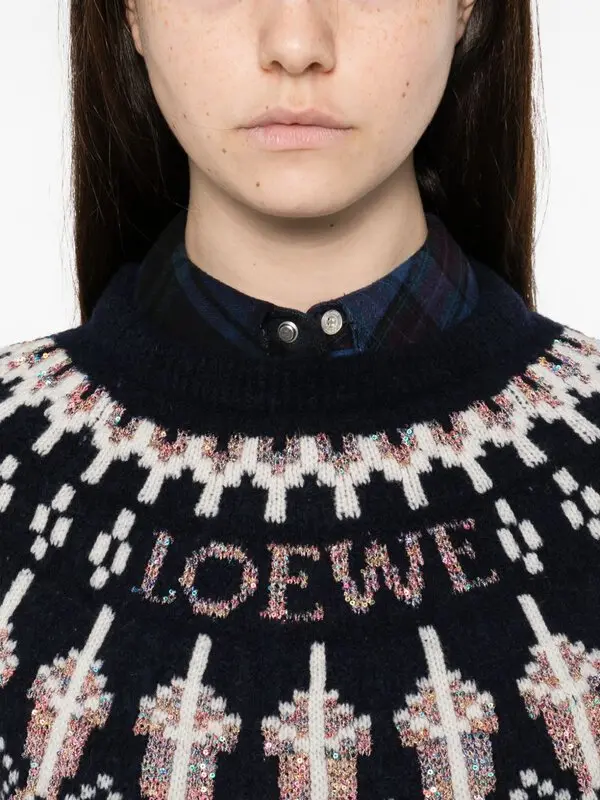 Loewe Wool Blend Crewneck Sweater - Multicolor