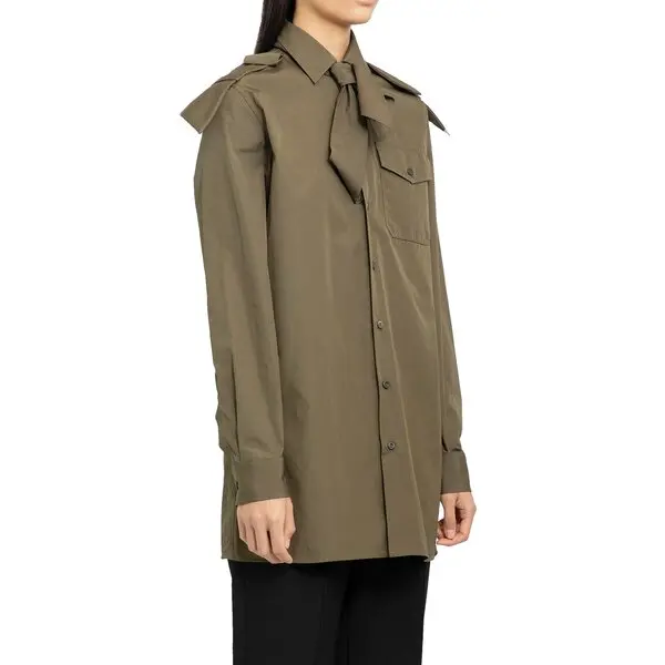 Prada Cotton Shirt With Back Logo Detail