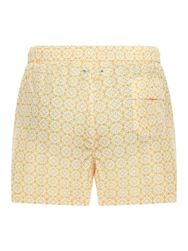 Kiton Technical Fabric Swimsuit With Floral Pattern