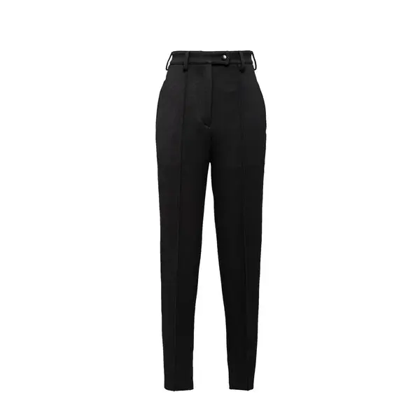 Prada Virgin Wool High Waist Pants - Black