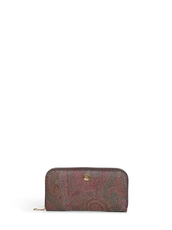 Etro Brown Arnica Zip-around Wallet - Multicolor