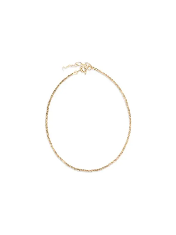 Saint Laurent Twisted Rope Chain Necklace With Cassandre Charm - Gold