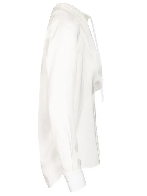 Loewe Silk Satin Blouse With Drawstring Neck