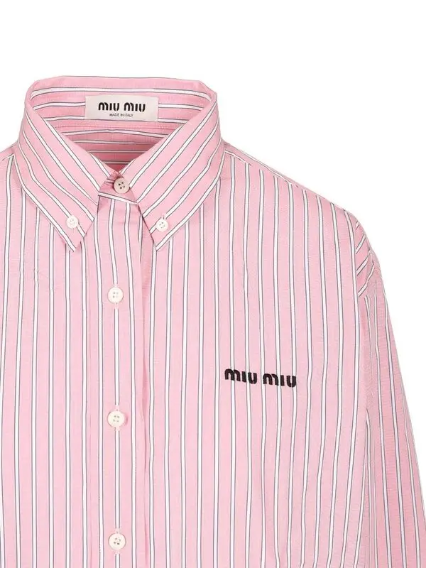 Miu Miu Striped Poplin Button-down Shirt