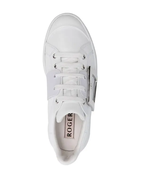 ROGER VIVIER Viv Skate High Leather Sneakers With Buckle Detail - Multicolor