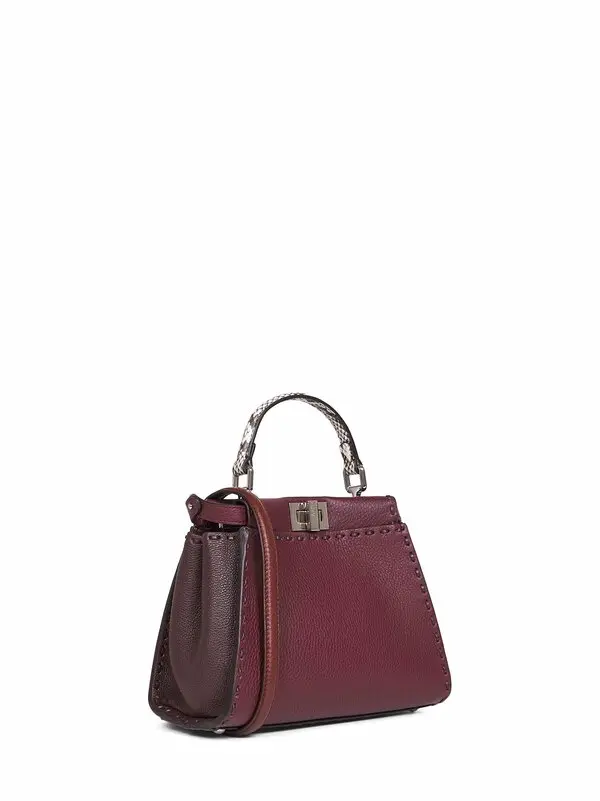 Fendi Burgundy Peekaboo Mini Handbag
