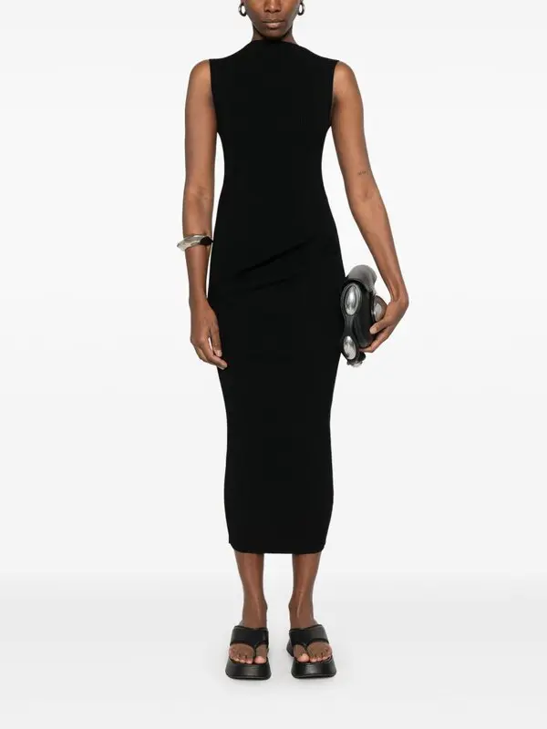 Rick Owens Knitted High Neck Maxi Dress - Multicolor