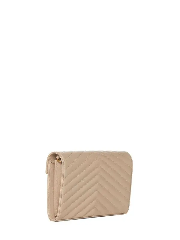 Saint Laurent Quilted Leather Clutch With Monogram