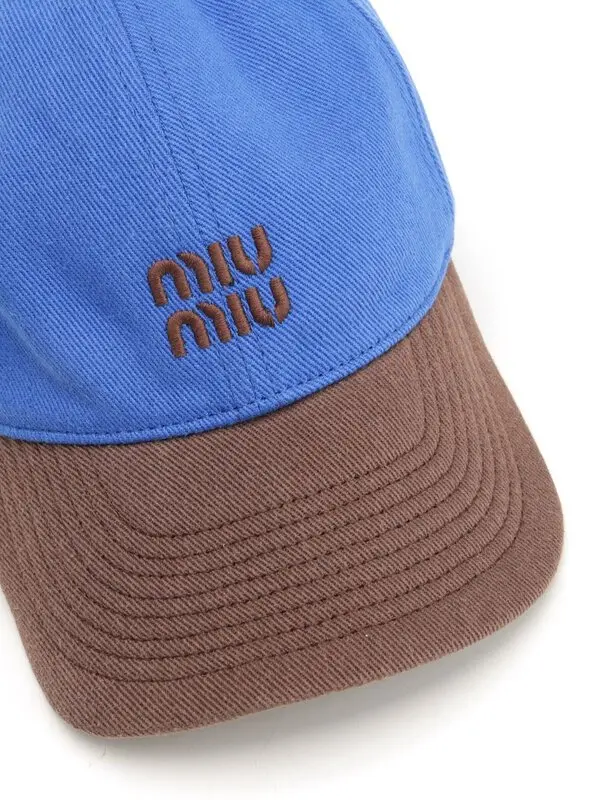 Miu Miu Cotton Drill Baseball Cap - Multicolor
