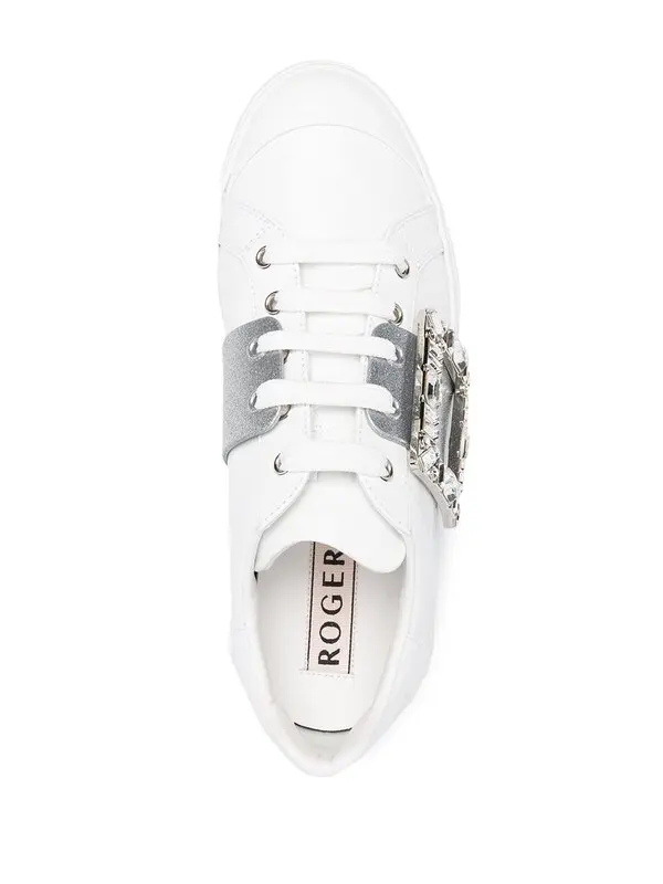 ROGER VIVIER Viv Skate Glitter Sneakers