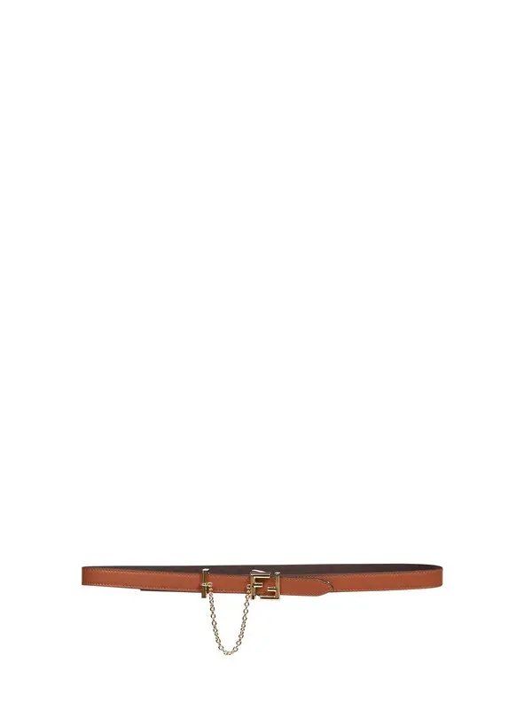 Fendi Two-tone Leather Reversible Ff Belt - Multicolor