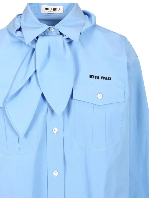 Miu Miu Oversized Poplin Shirt With Bandana Detail