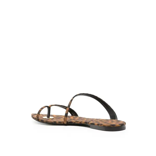 Saint Laurent Leopard Print Flat Sandals