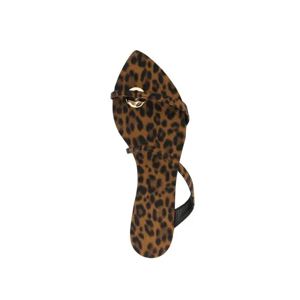 Saint Laurent Leopard Print Flat Sandals