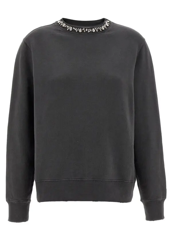GOLDEN GOOSE Athena Sweatshirt With Crystal Embellishment - Gray
