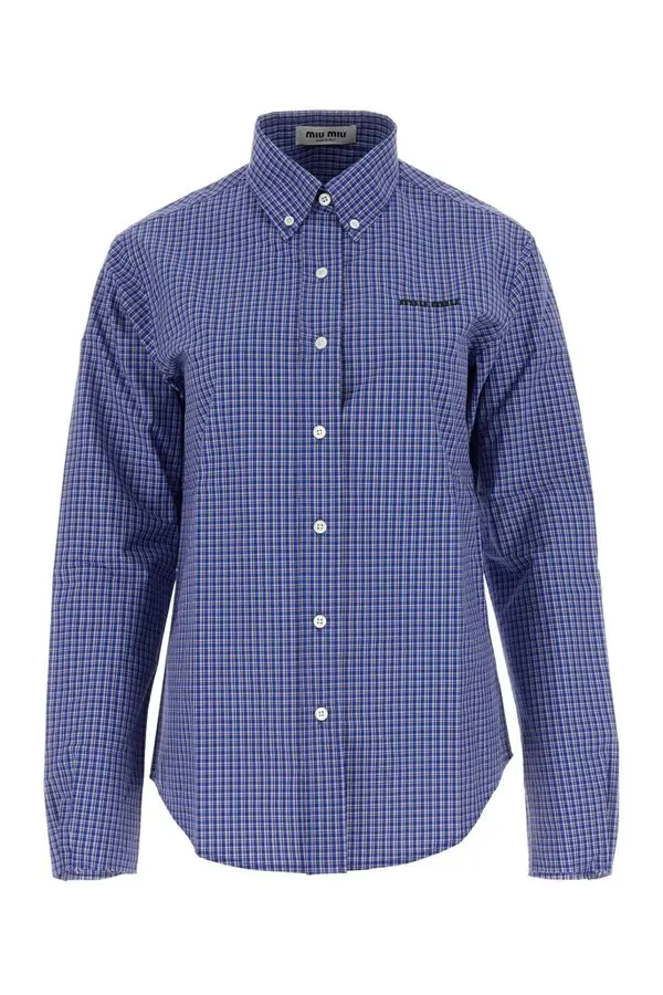 Miu Miu Embroidered Poplin Shirt - Multicolor