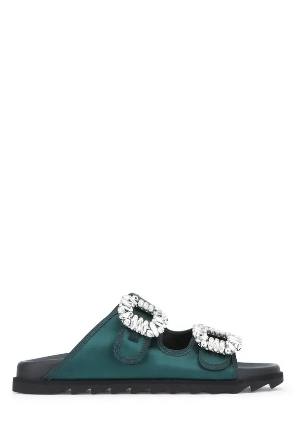 ROGER VIVIER Embellished Slide Sandals - Multicolor