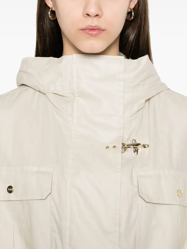 FAY Linen And Cotton Blend Parka Coat