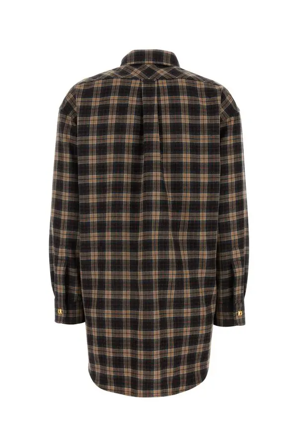 Miu Miu Embroidered Oversize Virgin Wool Shirt
