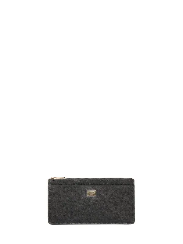 Dolce & Gabbana Large Black Dauphine Leather Card Case - Multicolor