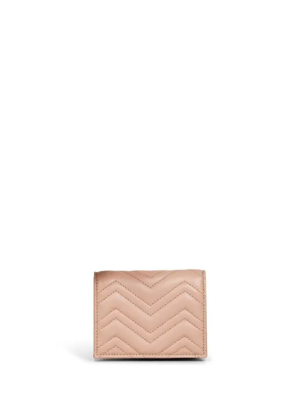 Gucci Pinky Beige Gg Marmont Card Case Wallet - Multicolor