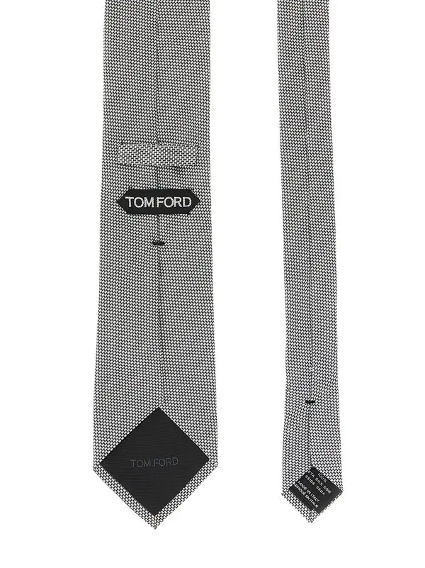 TOM FORD Jacquard Neck Tie - Silver
