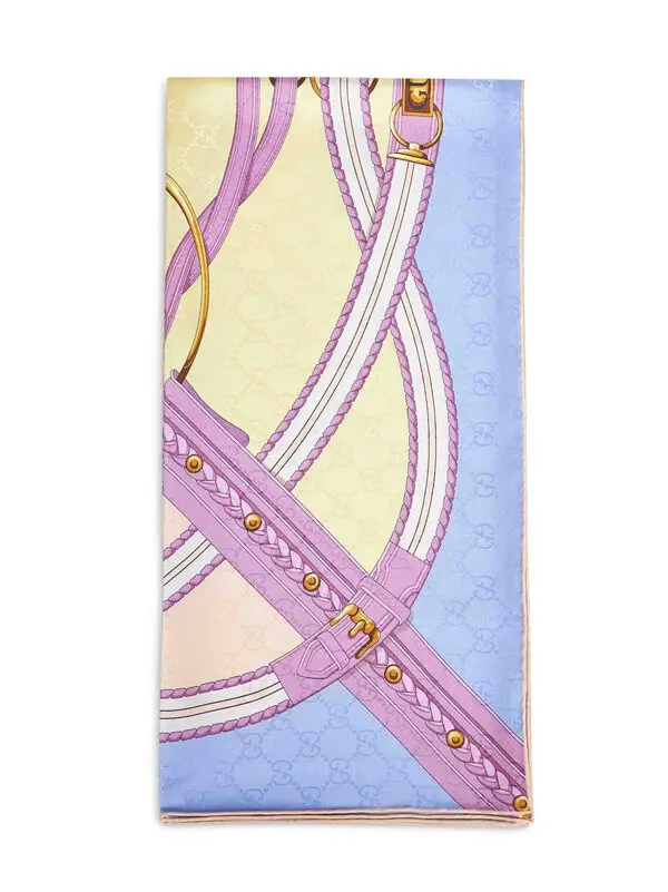Gucci Printed Silk Jacquard Scarf - Multicolor