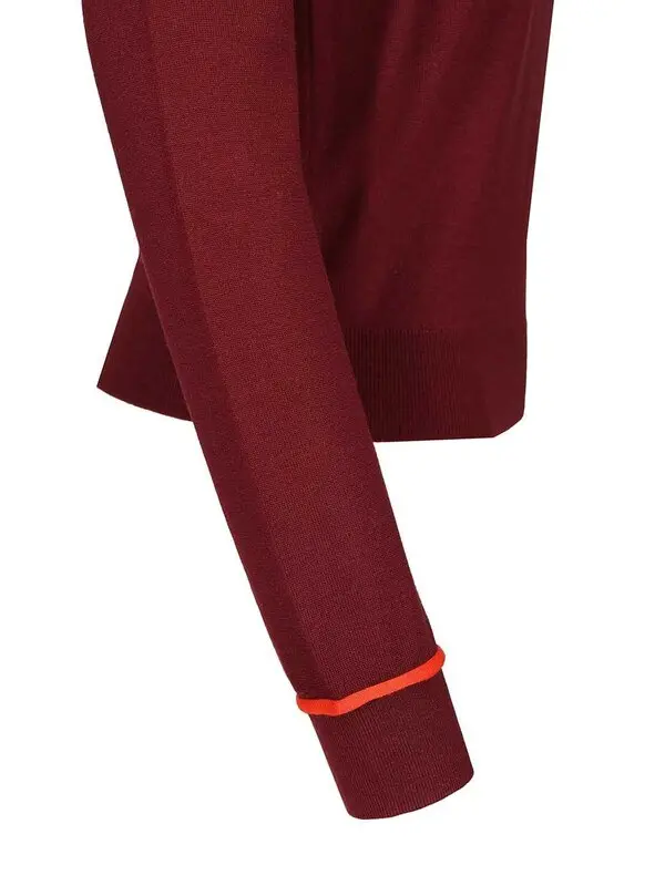 Loewe Wool Turtleneck With Ribbed Details And Logo Embroidery