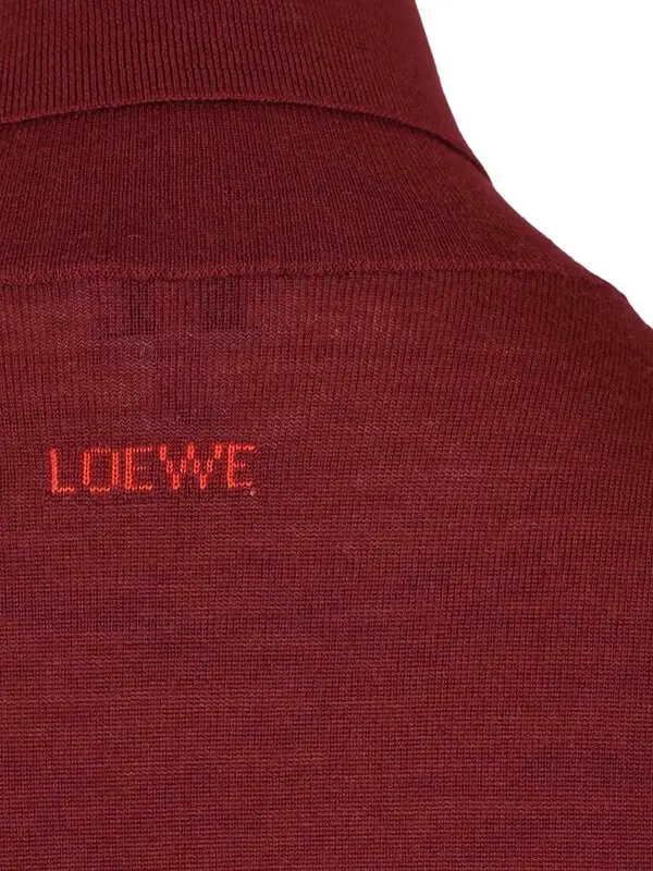 Loewe Wool Turtleneck With Ribbed Details And Logo Embroidery