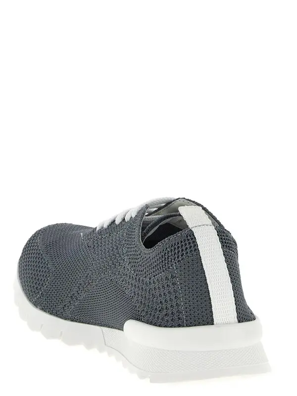 Kiton Mesh Lace-up Sneakers - Gray