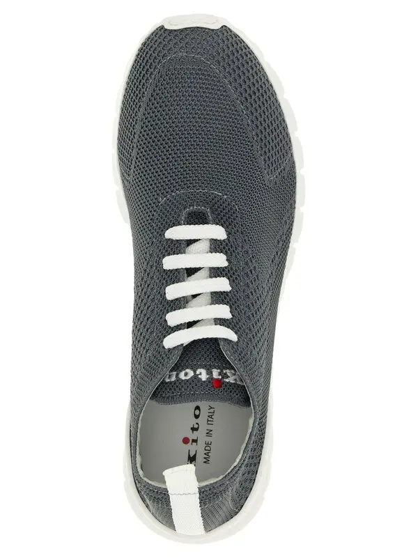 Kiton Mesh Lace-up Sneakers - Gray