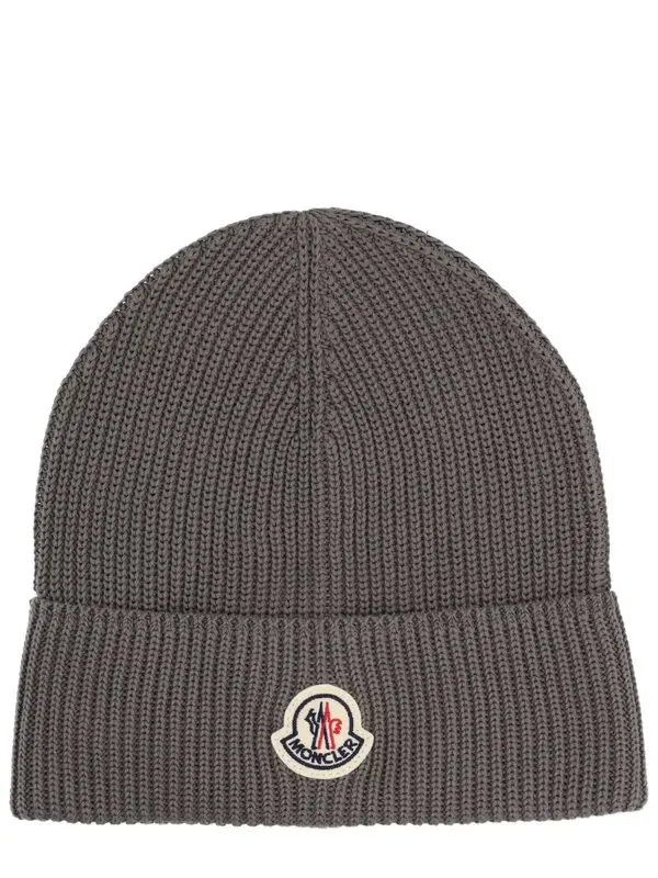 Moncler Cap With Logo - Gray