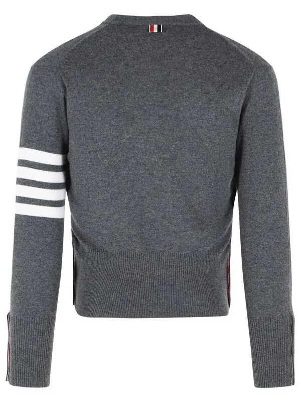 Thom Browne Classic 4 Bar Grey Cashmere Cardigan - Gray