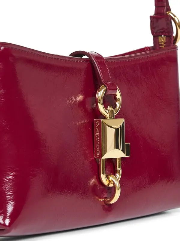 Dolce & Gabbana Red Calf Leather Lock Shoulder Bag - Multicolor